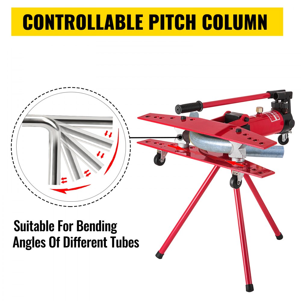 VEVOR Manual Pipe Bender Plumbers Tool 16T, Pipe Bending Machine 1/2-2 ...