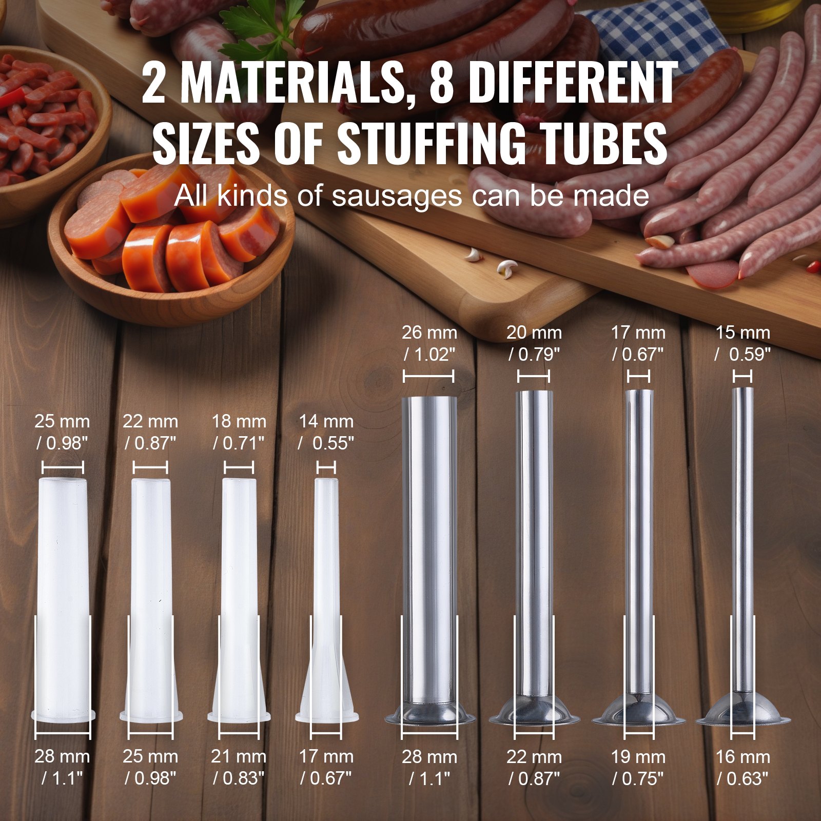 VEVOR Manual Sausage Stuffer, 2.5 L / 6 LBS Horizontal Sausage Machine ...