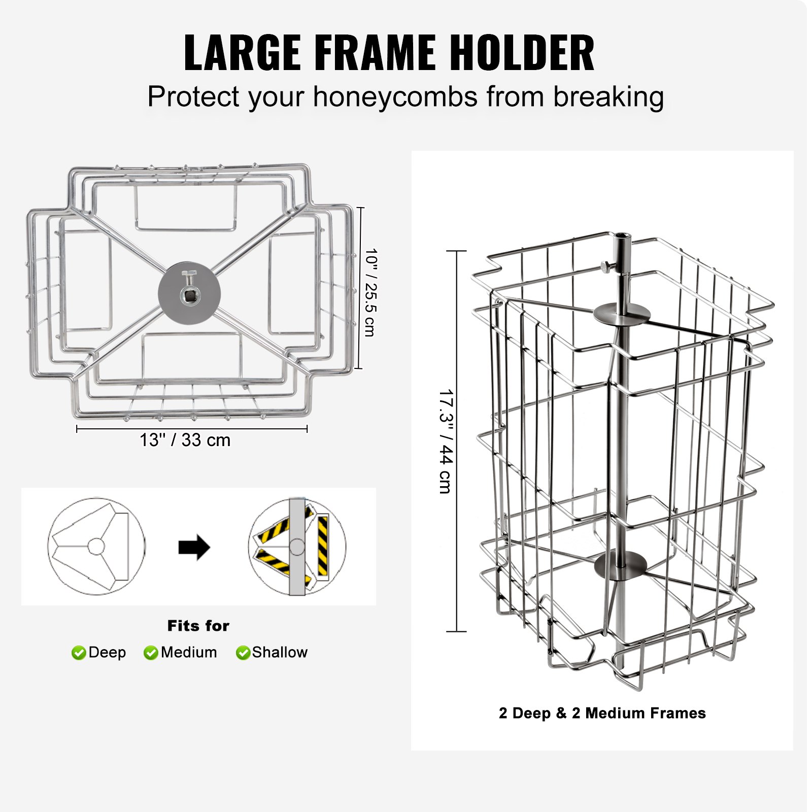VEVOR Manual Honey Extractor, 2/4 Frames Honey Spinner Extractor ...