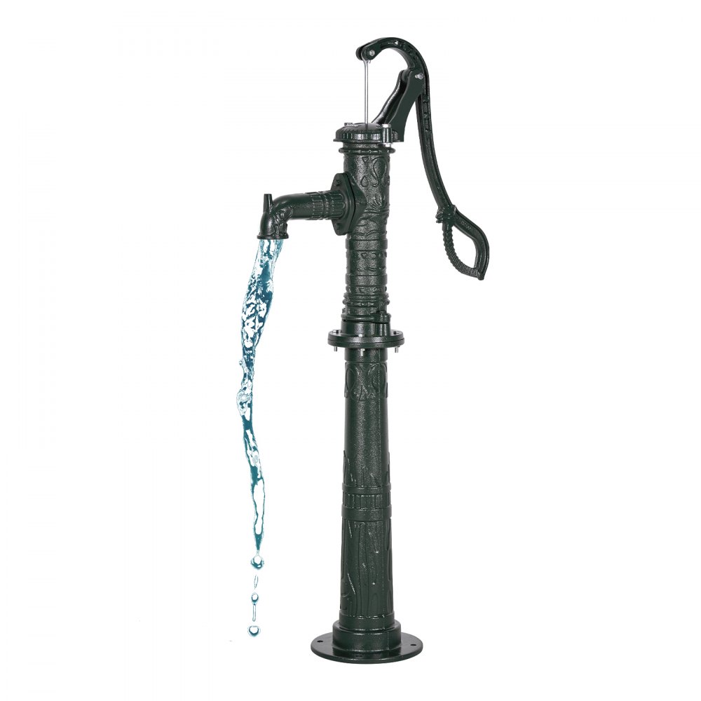 VEVOR Well Hand Pitcher Pump, 20 ft Max Lift, Antique Cast Iron Manual ...