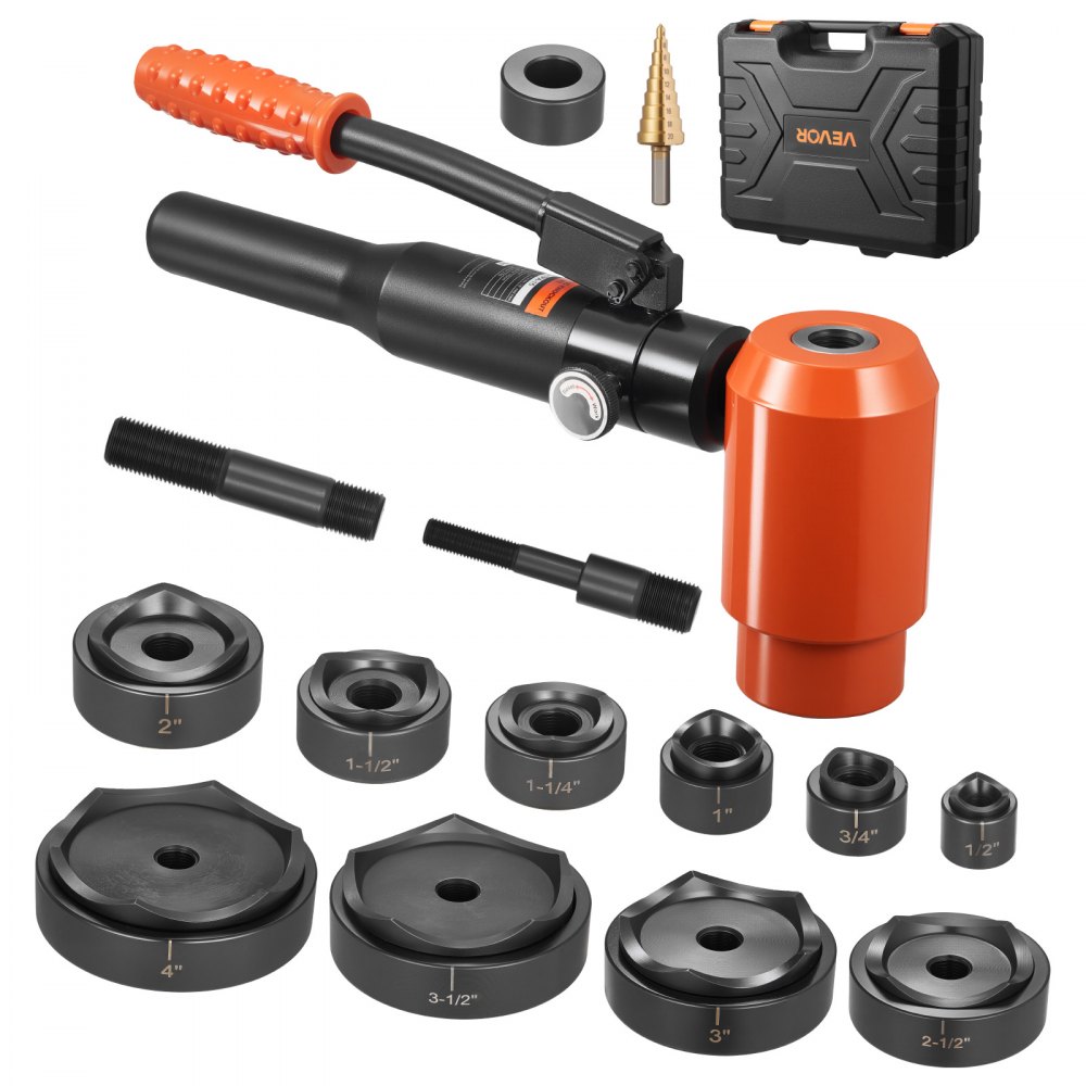 VEVOR Knockout Punch Set, 147.1 kN Hydraulic Knockout Set, 12.7 to 101 ...
