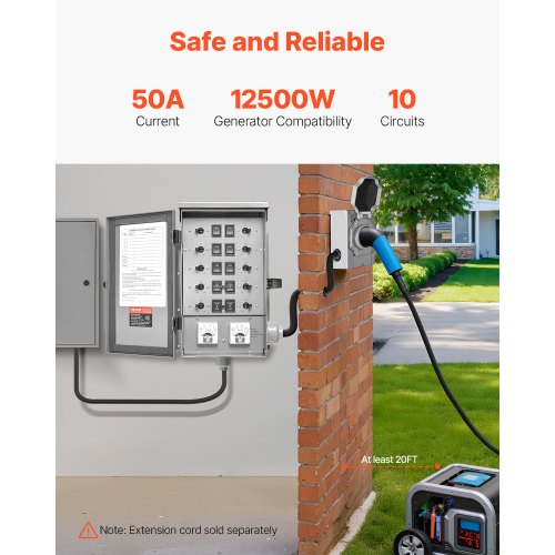 Manual Transfer Switch 50A Generator Transfer Switch Kit NEMA 3R 12500W ...