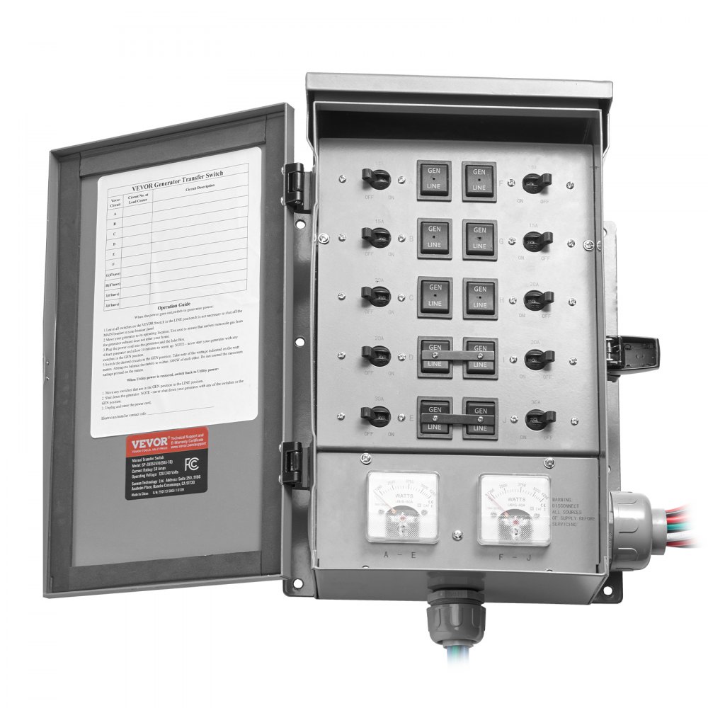VEVOR 50A Manual Transfer Switch Kit for Generators