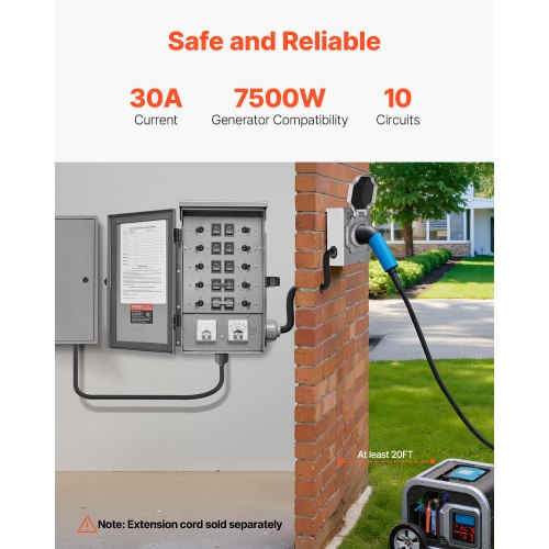 Manual Transfer Switch 30A Generator Transfer Switch Kit NEMA 3R 7500W ...