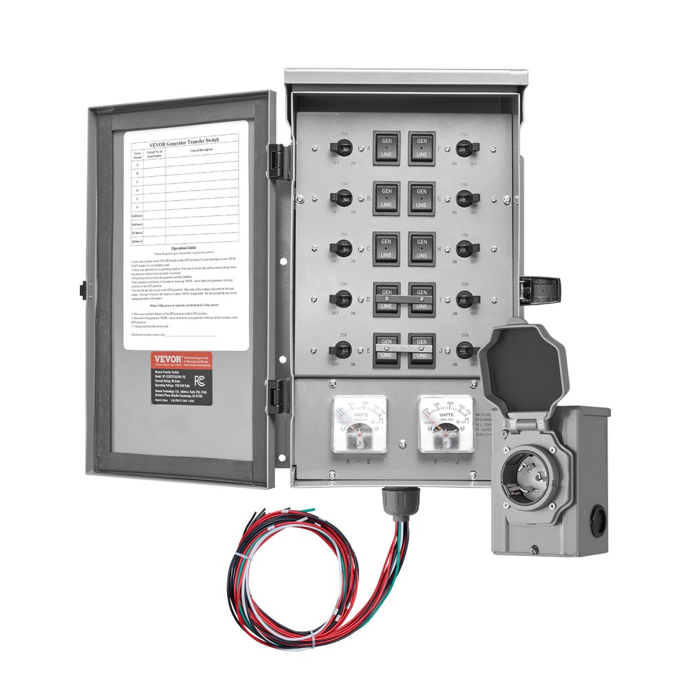 VEVOR Home Generator Transfer Switch — Safe and NEMA 3R Rated.