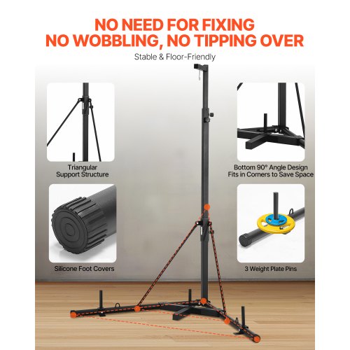 VEVOR Punching Bag Stand, Steel Heavy Duty Workout Training Equipment ...