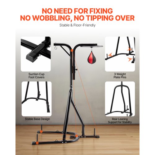 2 in 1 Heavy Duty Punching Bag Frame Boxing Punching Fitness Stand ...