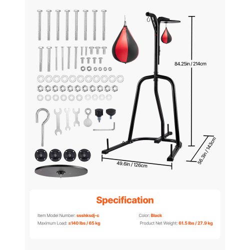 2 in 1 Heavy Duty Punching Bag Frame Boxing Punching Fitness Stand ...
