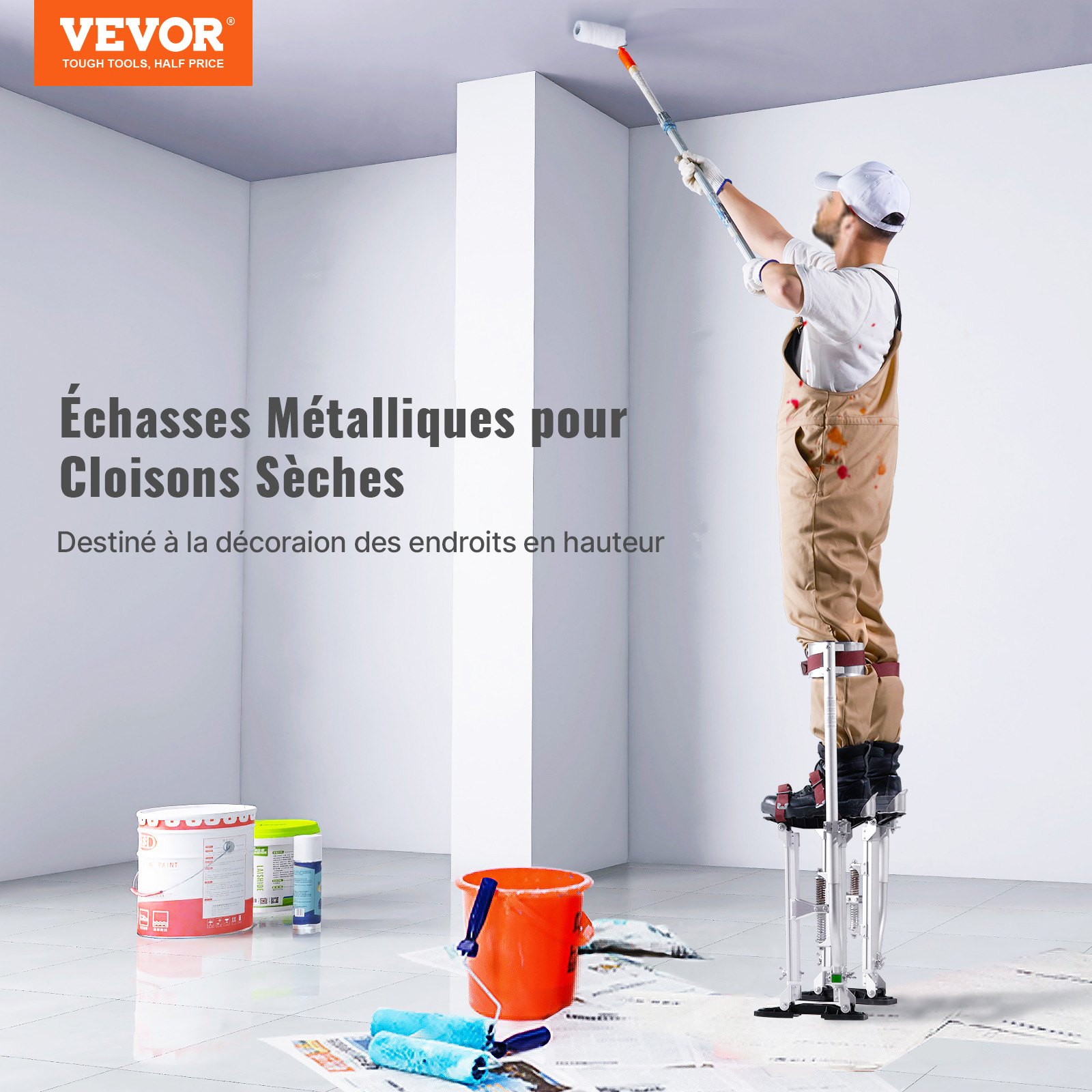 VEVOR Drywall Stilts Aluminum Tool Stilts 18''-30'' Adjustable Painting ...