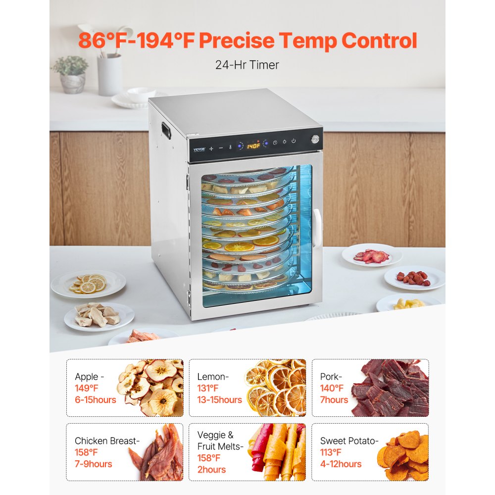 VEVOR’s Stainless Steel Food Dehydrator - 12 Rotary Trays