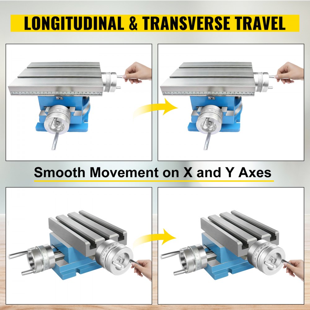 VEVOR Compound Slide Milling Table, 4-7/10" x 4-3/10" Multifunction ...
