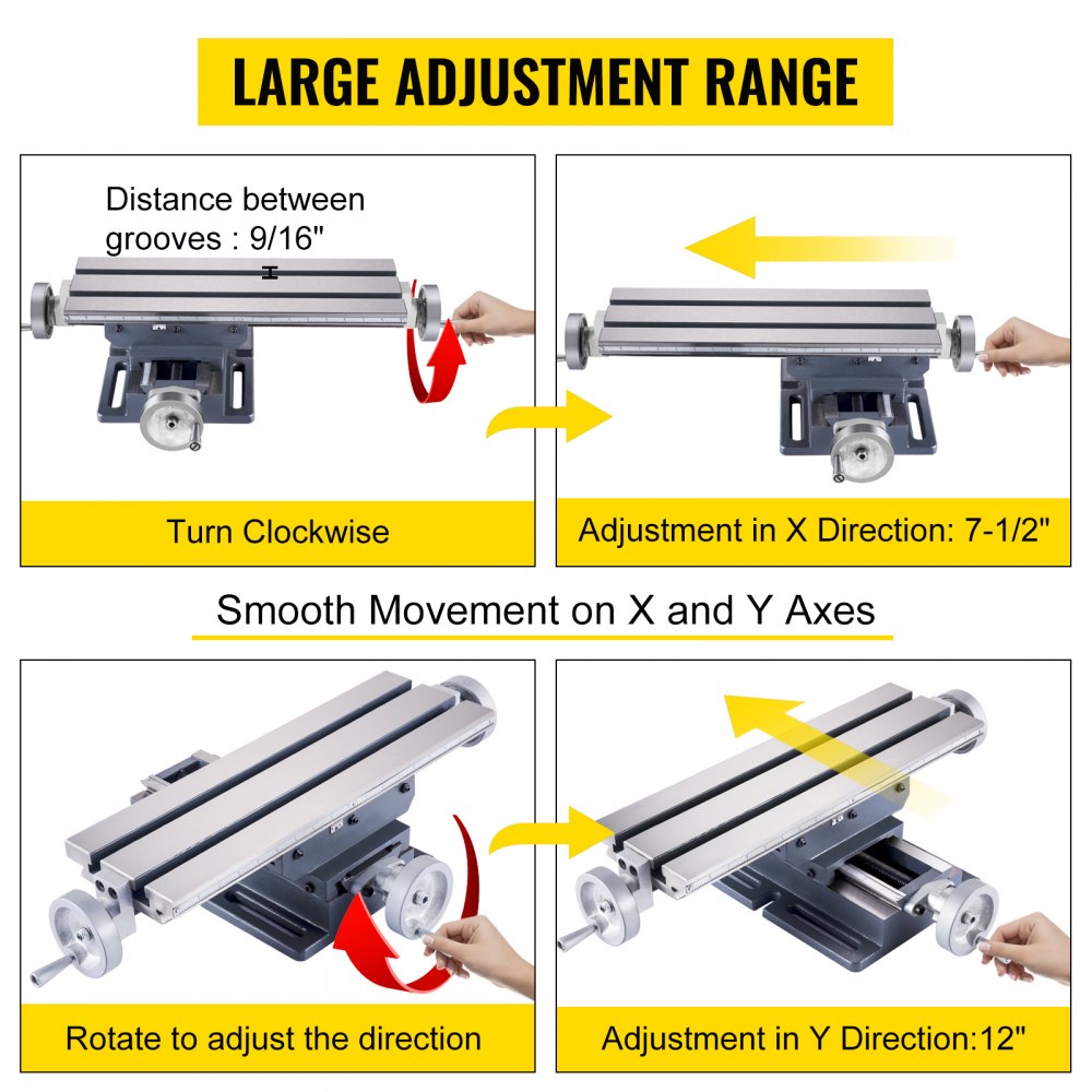 Vevor Cross Milling Work Slide Table Bench Drilling Milling Machine 6"x ...