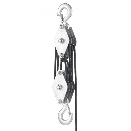 4400 lbs Rope Hoist Pulley System Block and Tackle 5:1 Lifting Ratio ...