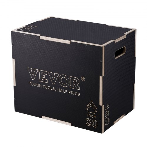 VEVOR 3 in 1 Plyometric Jump Box, 24/20/16 Inch Wooden Plyo Box ...