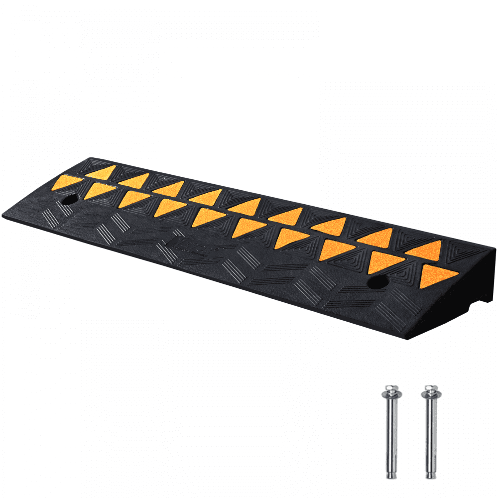 VEVOR Rubber Curb Ramp 9 cm Rise Height Sidewalk Curb Ramp, 25 cm Width ...