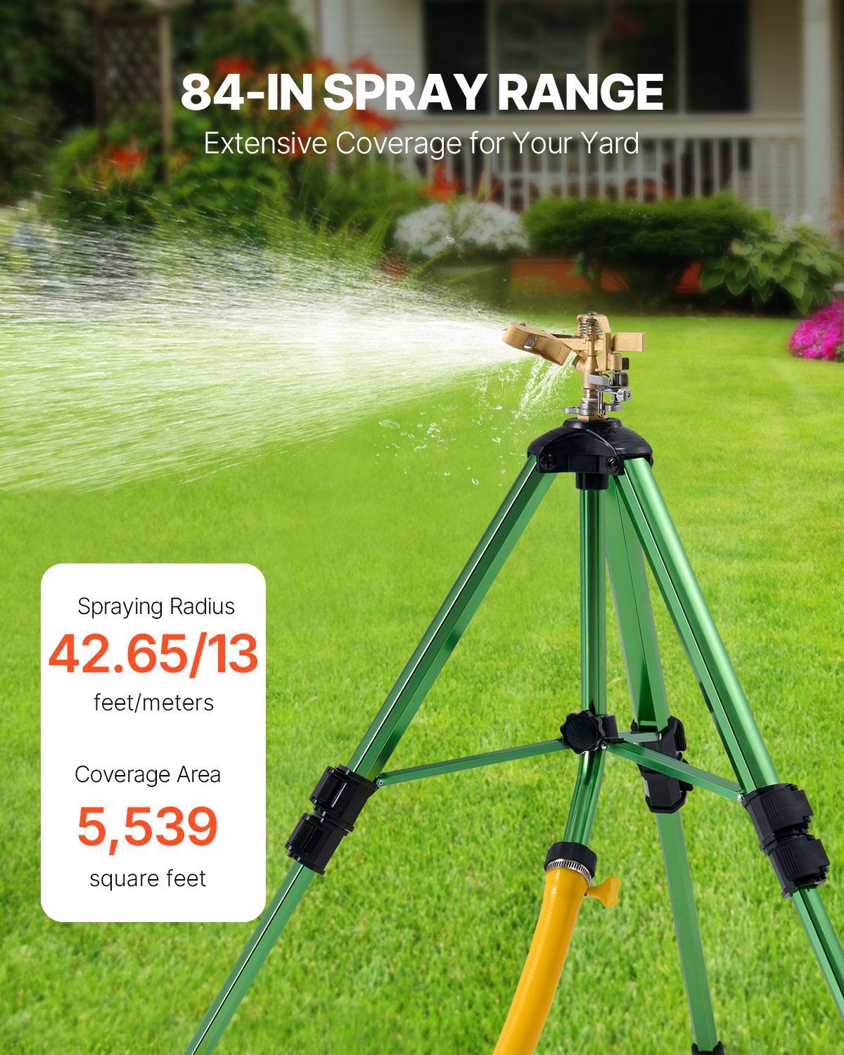 VEVOR Impact Sprinkler on Tripod Base, Heavy Duty Tripod Sprinklers ...