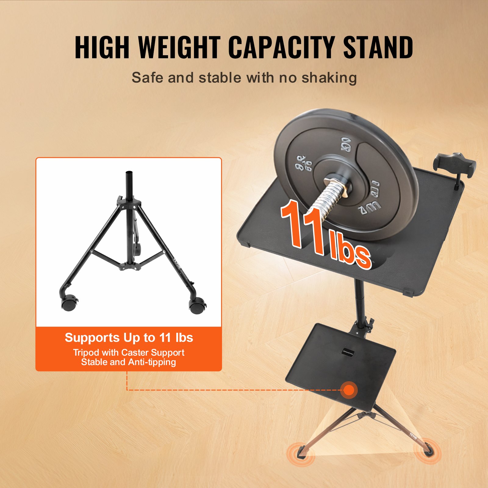 VEVOR Projector Stand, Projector Floor Stand Adjustable Height from 31. ...