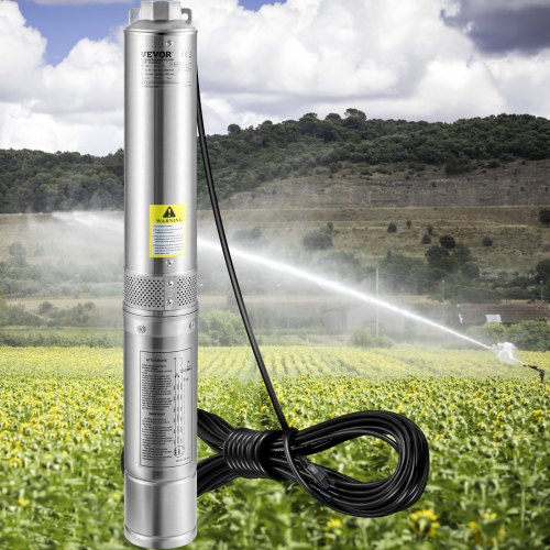 VEVOR Deep Well Submersible Pump, 2HP/1500W 230V/60Hz, 37GPM Flow 427 ...