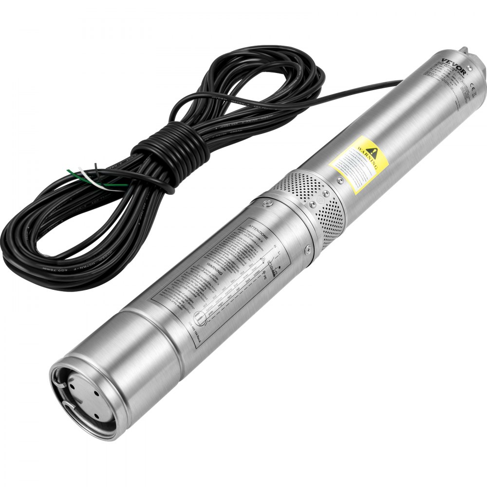 VEVOR Deep Well Submersible Pump, 2HP/1500W 230V/60Hz, 37GPM Flow 427 ...