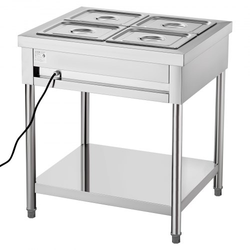 4 x 1/2 Pans Commercial Food Warmer Electric Steam Table with ...