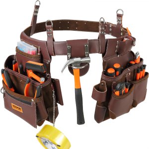 VEVOR Tool Belt, 22 Pockets, Adjust from 29 Inches to 54 Inches ...