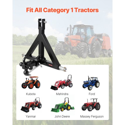 3 Point 2" Trailer Hitch Receiver Tractor Drawbar Quick Hitch Adapter ...