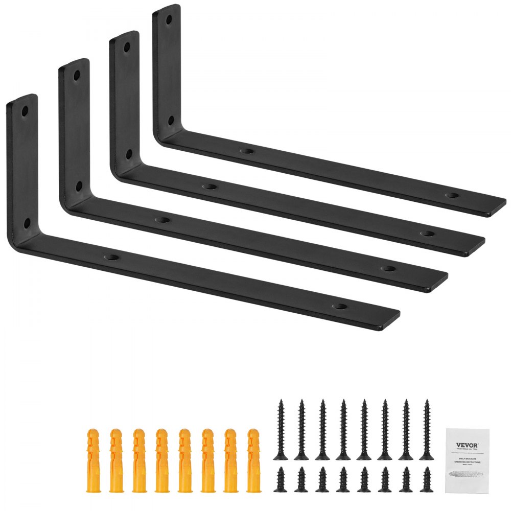 VEVOR Shelf Bracket, Heavy Duty Floating Shelf Brackets 10 x 6 in, 4 ...