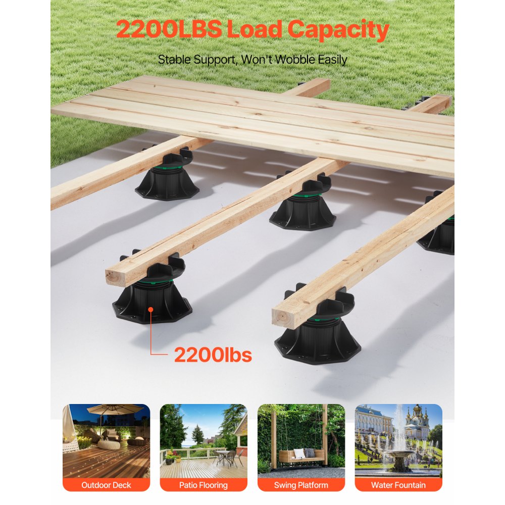 VEVOR Plastic Deck Blocks: Height Adaptable, Supports 220lbs