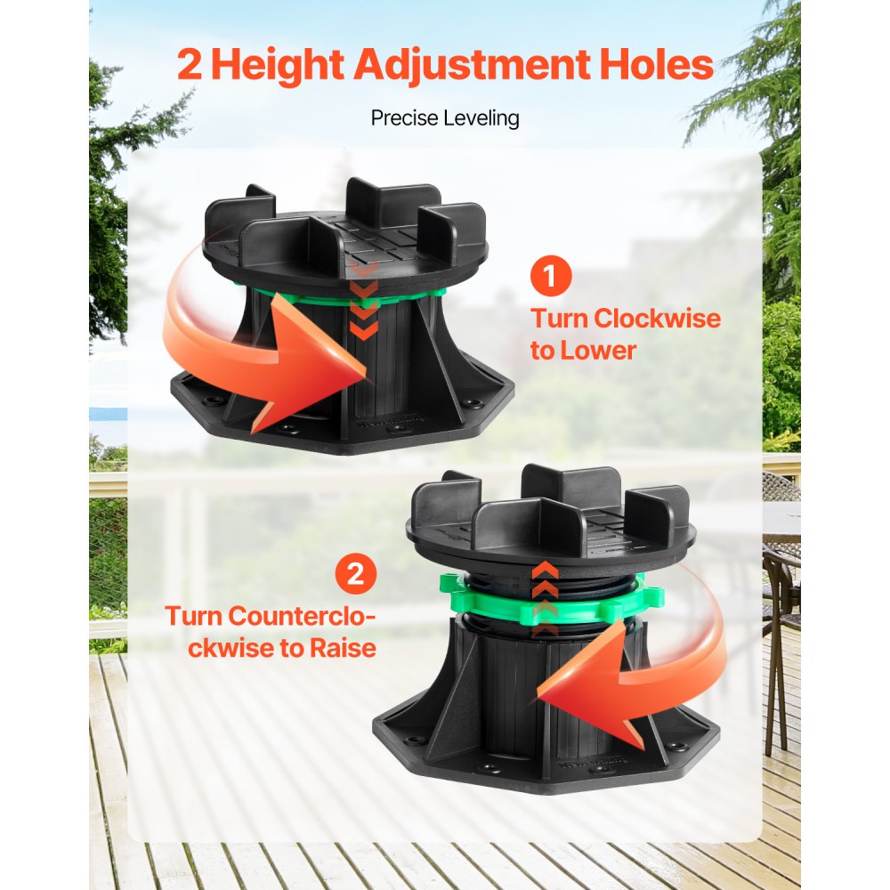 VEVOR Plastic Deck Blocks: Height Adaptable, Supports 220lbs