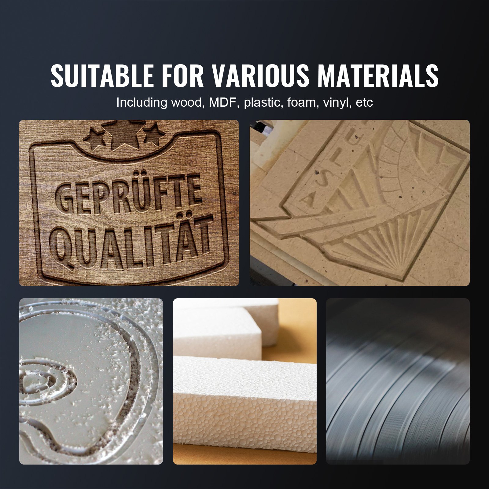 VEVOR CNC Router Machine 120W 3 Axis GRBL Control Wood Engraving ...