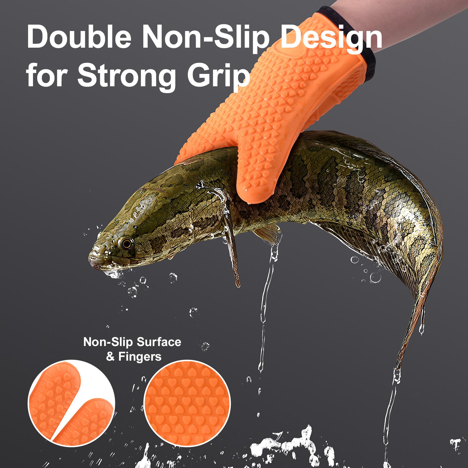 VEVOR Silicone Smoker Oven Gloves, Non-Slip Heat Resident BBQ Grill ...