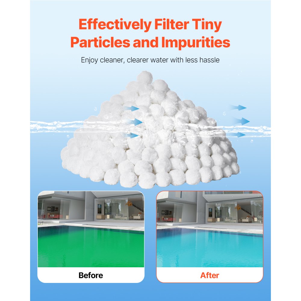 VEVOR Pool Balls for Sand Filter – 4.6 lbs, 100% Polyester