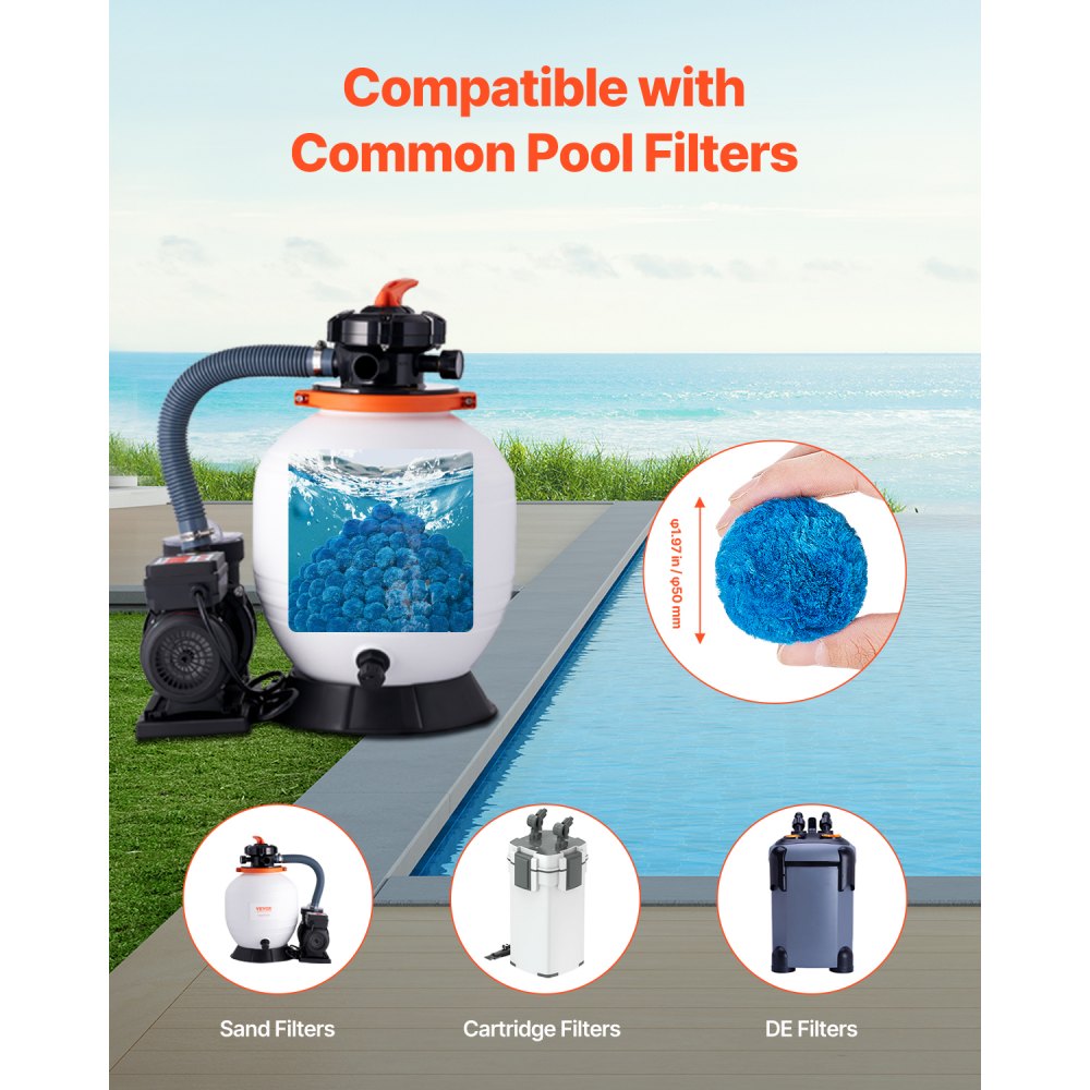 VEVOR Pool Filter Balls for Sand Filter, 4 lbs, Filter Balls Replace ...
