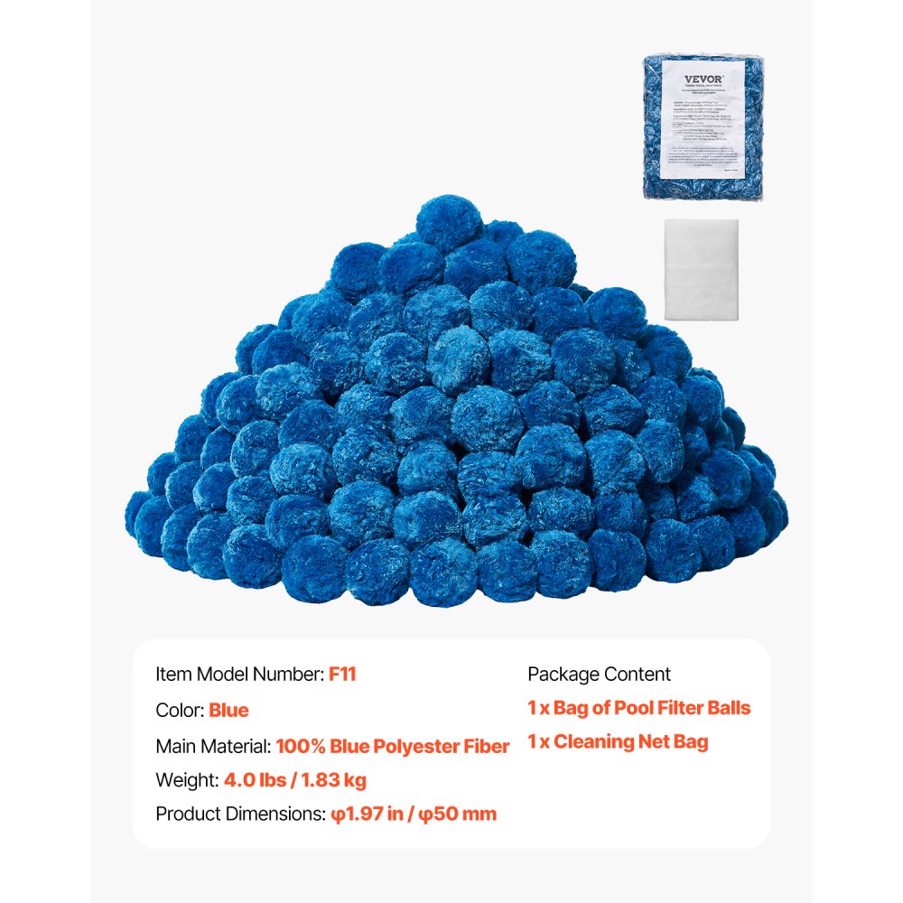 VEVOR Pool Filter Balls for Sand Filter, 4 lbs, Filter Balls Replace ...