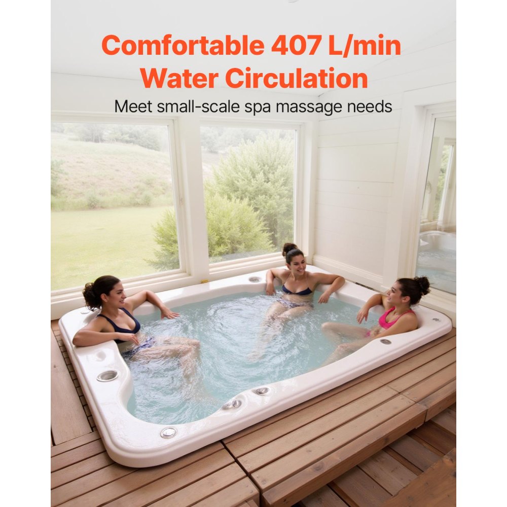 VEVOR SPA Pump, 1.5 HP, 110V Hot Tub Bathtub Circulation Pump with 1.5 ...