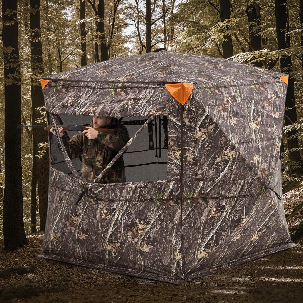VEVOR Hunting Blind, 4-5 Person See Through Ground Blinds with Carrying ...