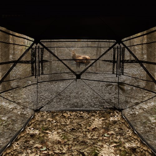 VEVOR Hunting Blind, 270° See Through Ground Blind, 4-5 Person Pop Up ...