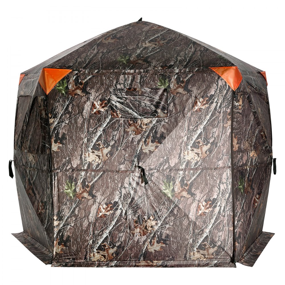 VEVOR Hunting Blind, 288° See Through Ground Blind, 6-7 Person Pop Up ...