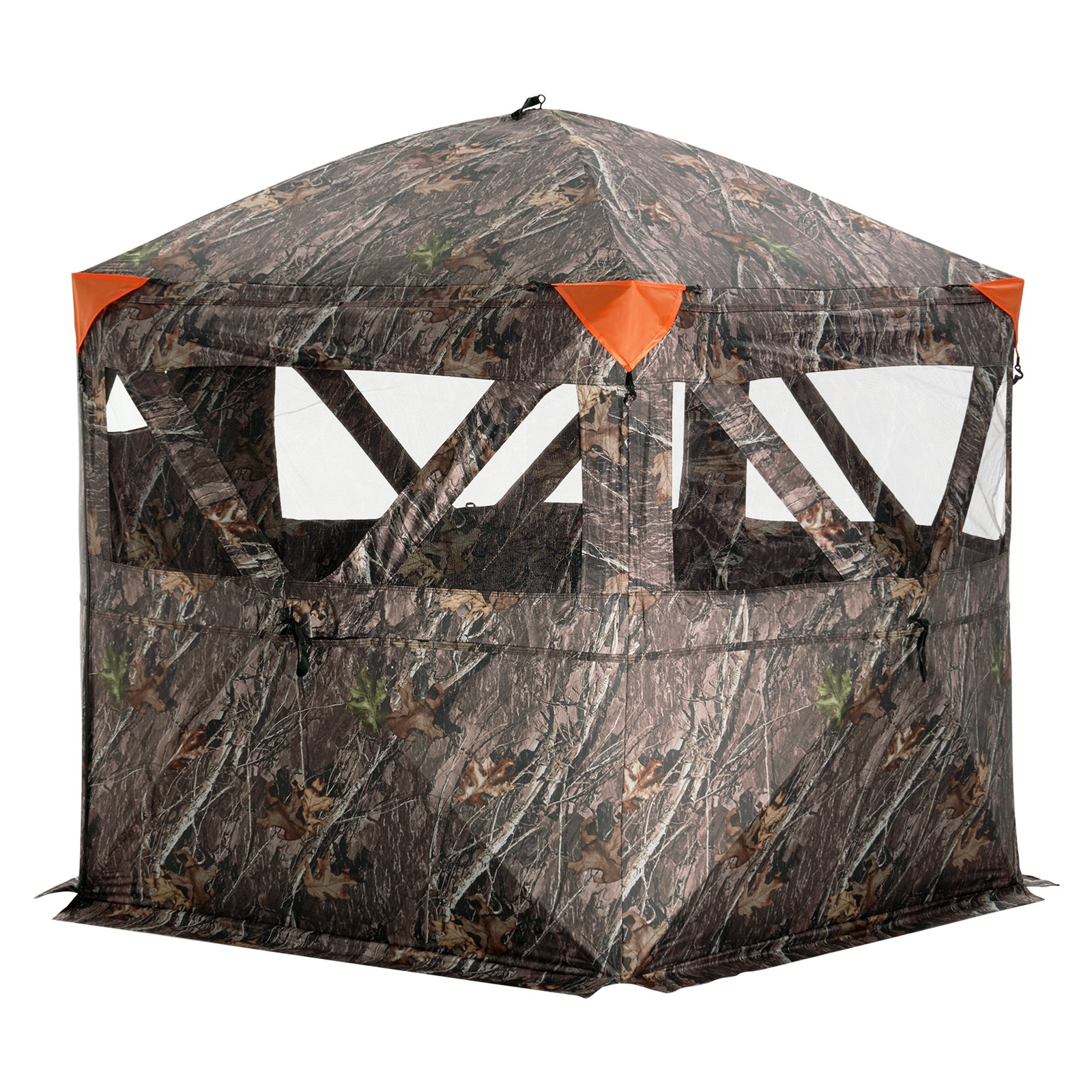 VEVOR Hunting Blind, 288° See Through Ground Blind, 6-7 Person Pop Up ...
