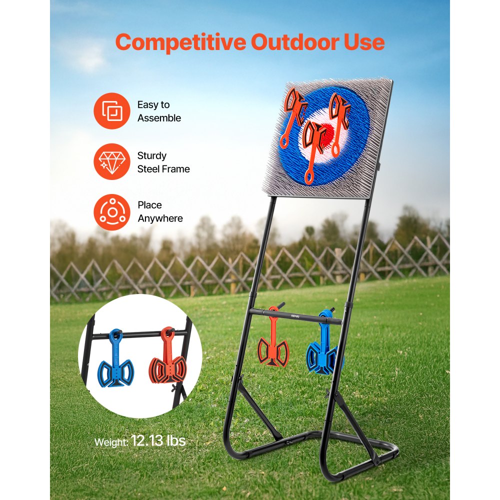 VEVOR Axe Throwing Game, Plastic Bristle Target with 8 Throwing Axes ...