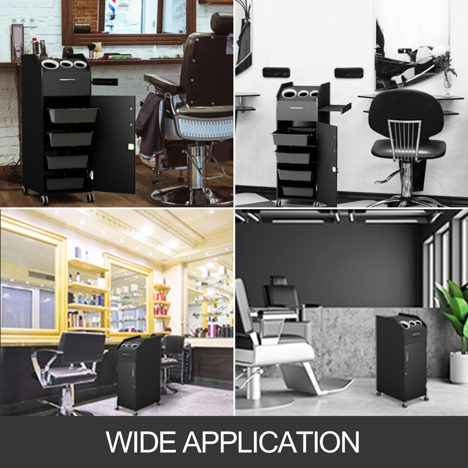 Salon Trolley Storage Cart Beauty Hair Dryer Holder Stylist Equipment ...