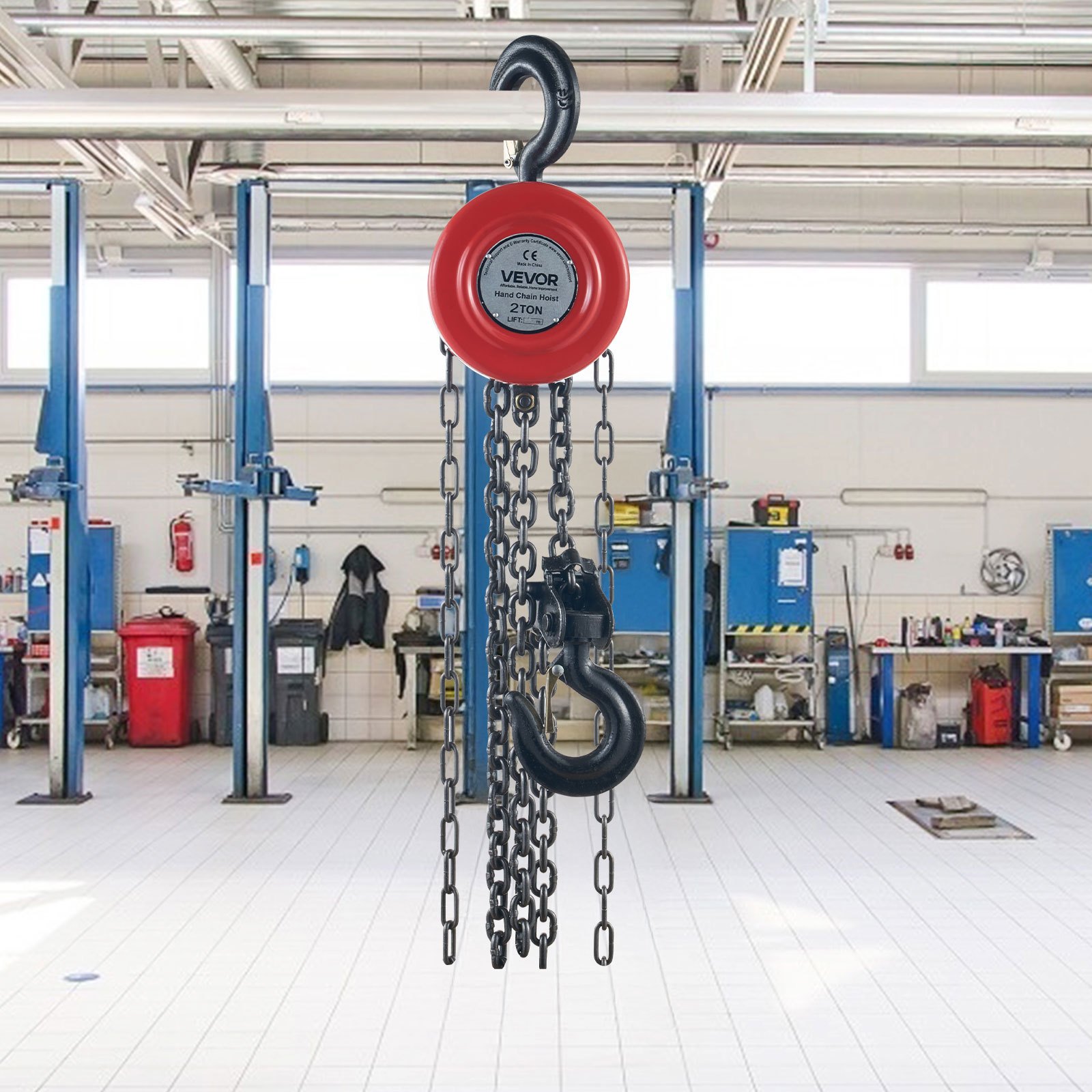 VEVOR Hand Chain Hoist, 4400 lbs /2 Ton Capacity Chain Block, 8ft/2.5m ...