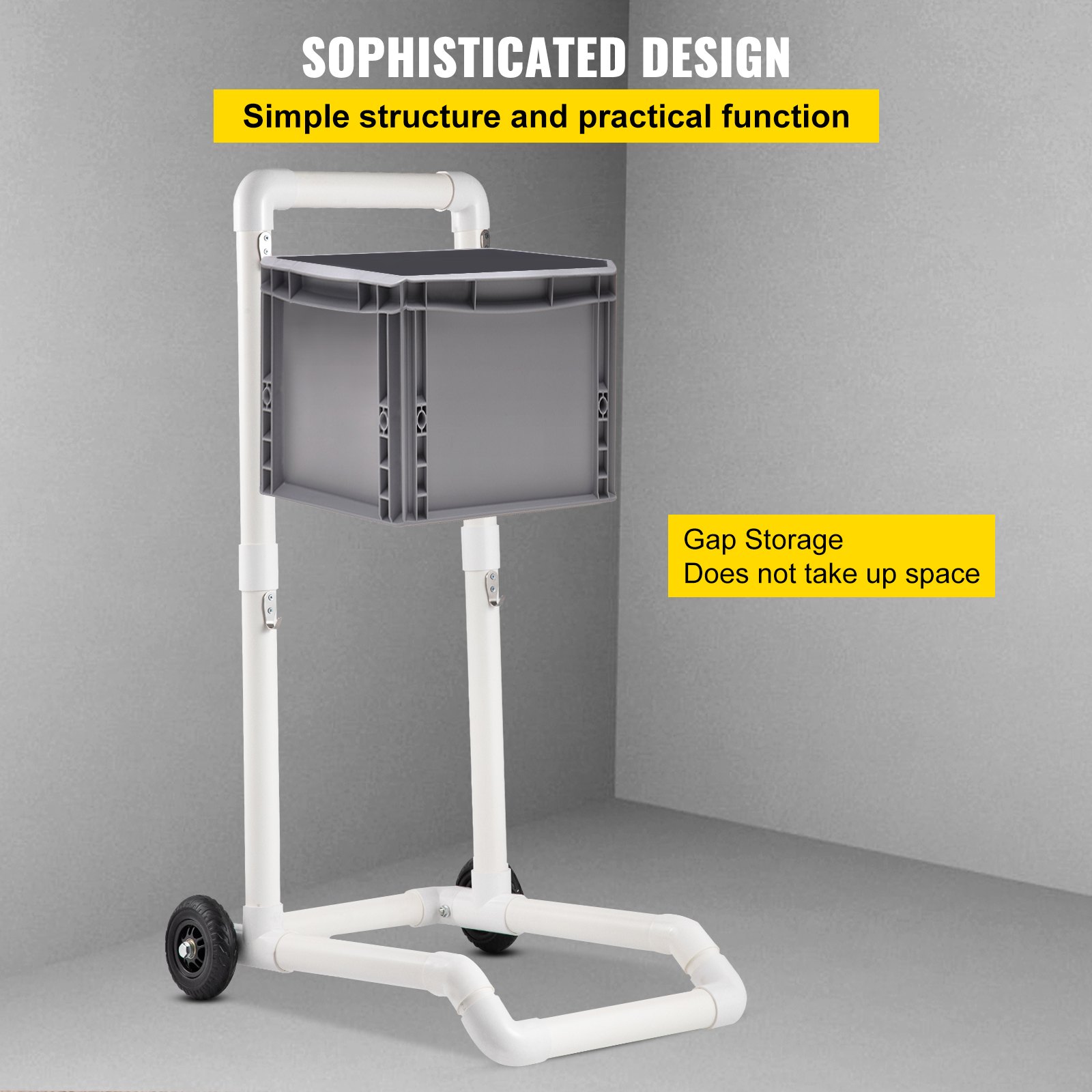 VEVOR Plastic Recycling Cart, 22.8 x 15.7 In Robust Moving Bin Cart ...