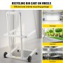 VEVOR Recycling Cart, 2" PVC & Plastic Heavy Duty Moving Bin Cart with ...