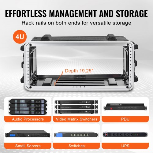 VEVOR 4U Rack Case Server Rack Cabinet 19 in Depth with ABS ...