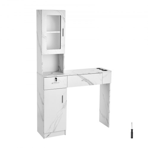 VEVOR Salon Workstation, Wall-Mounted Unit for Hair Professionals, Spa ...