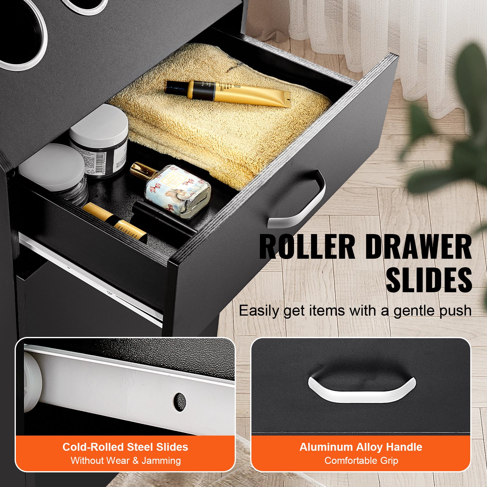 VEVOR Salon Organizer, Station Unit for Hair Professionals, Equipped with 3 Holders for Hair ...