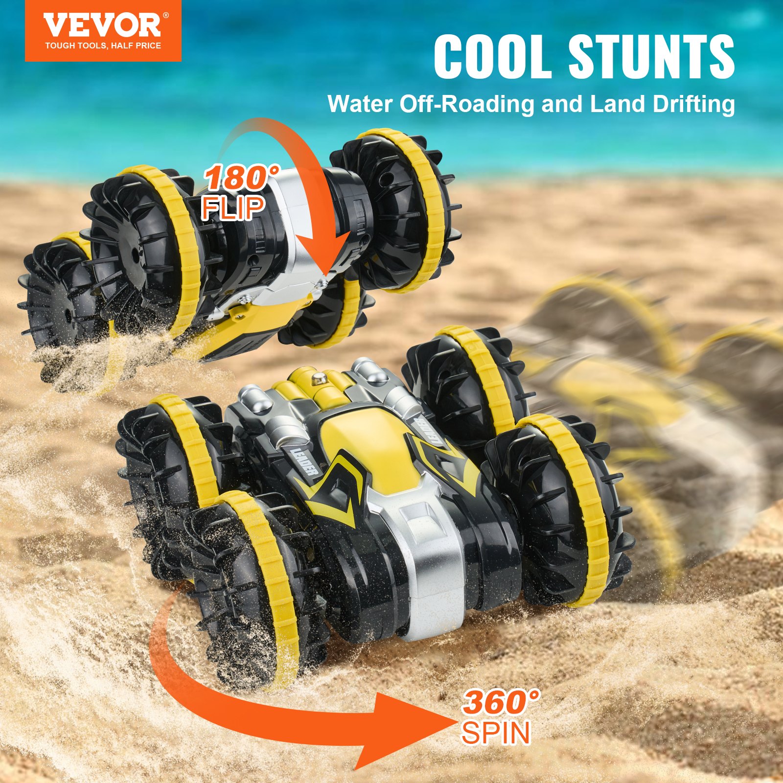VEVOR Amphibious Remote Control Car Boat 2.4 GHz 4WD RC Boat Kids ...