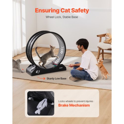 VEVOR Cat Exercise Wheel, 31.5 in, Large Cat Running Wheel with Secure ...
