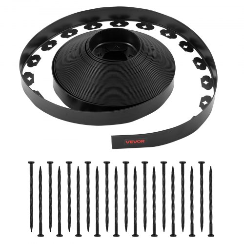 VEVOR Landscape Edging 100 ft x 1.5 in L-Shaped Plastic Garden Border ...
